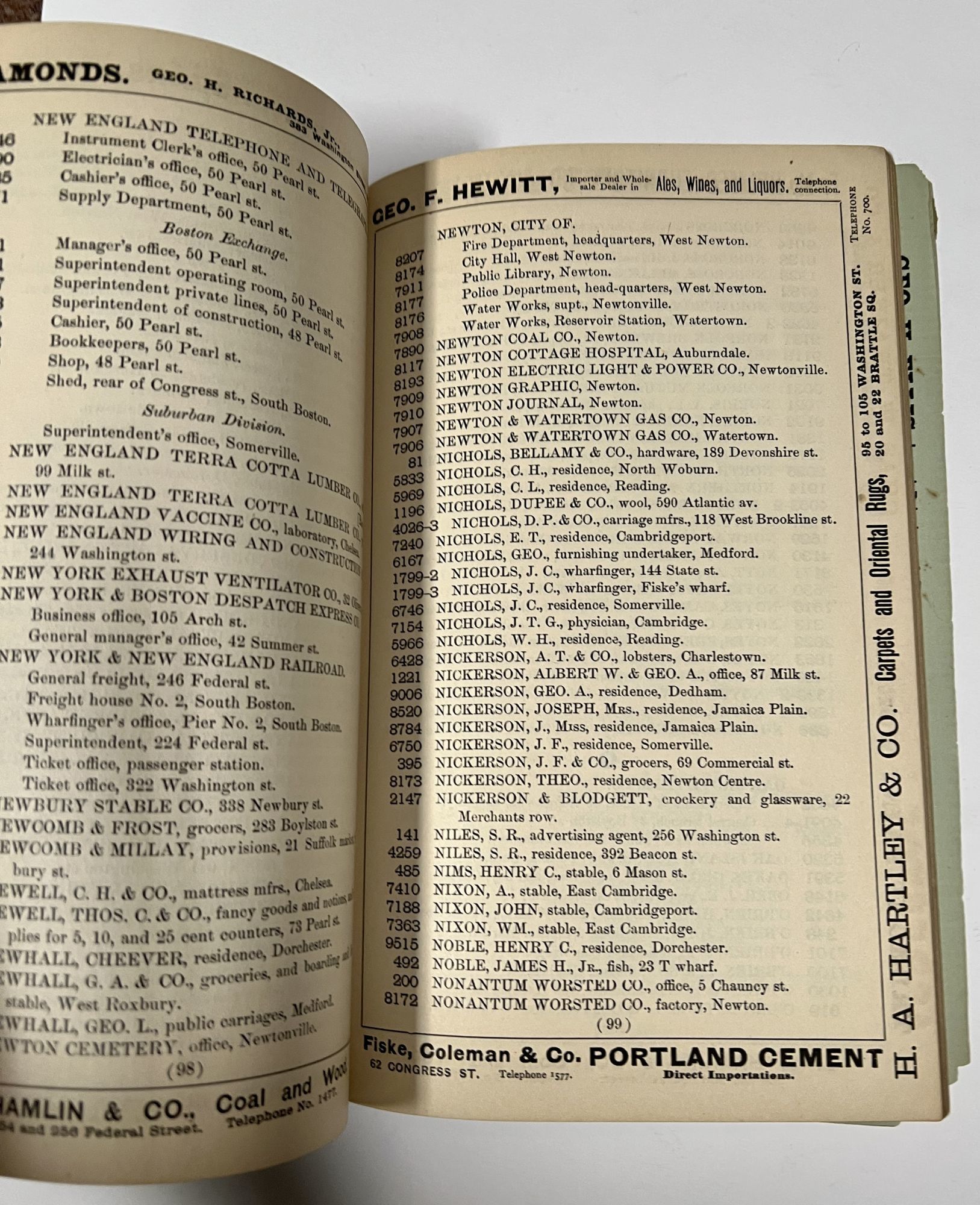 NEW ENGLAND TELEPHONE And TELEGRAPH Co. Suburban Division. LIST Of ...