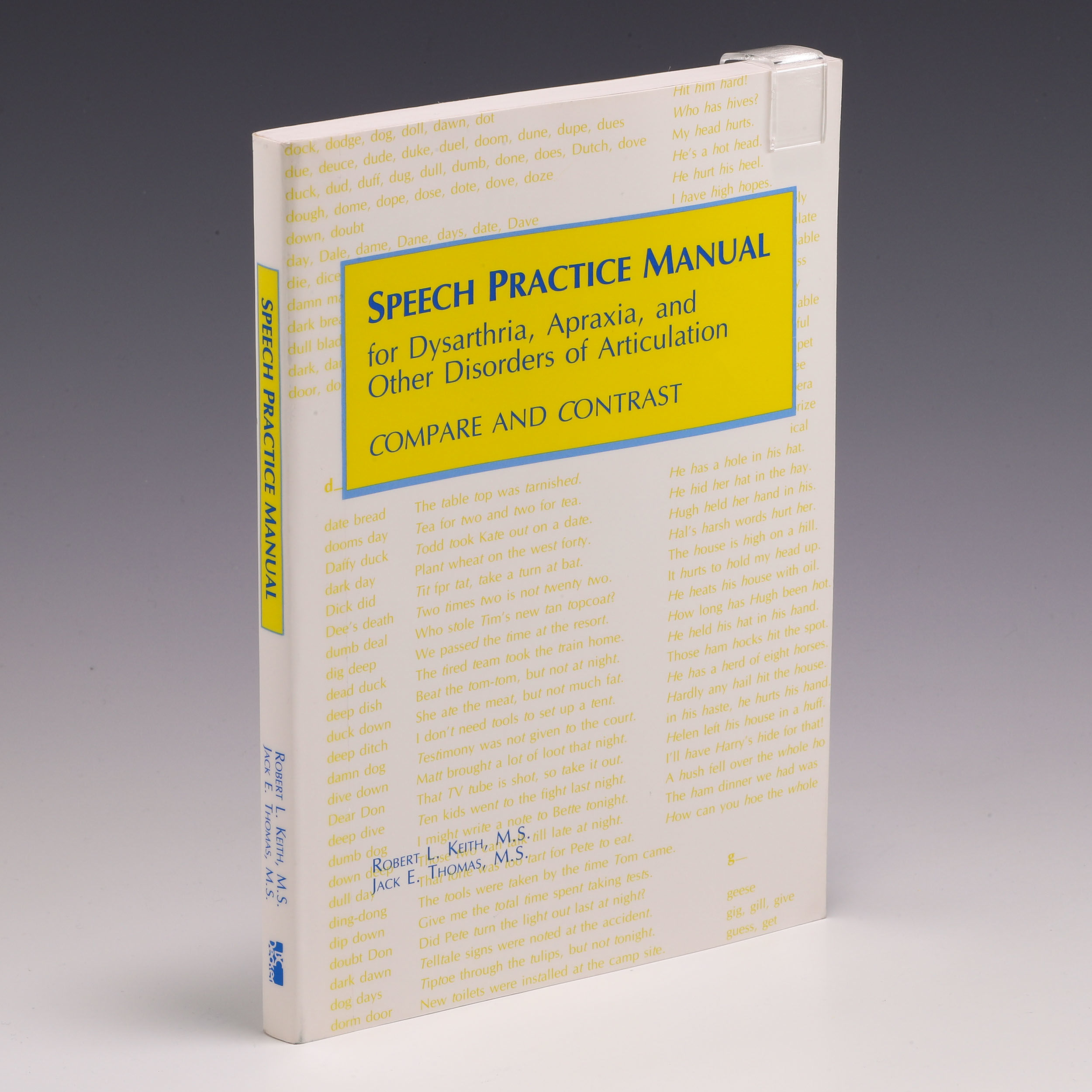 Speech Practice Manual for Dysarthria Apraxia and Other Disorders of ...