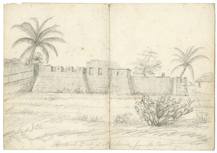 [THREE ORIGINAL PENCIL SKETCHES OF 19th- CENTURY BRITISH COLONIAL ...