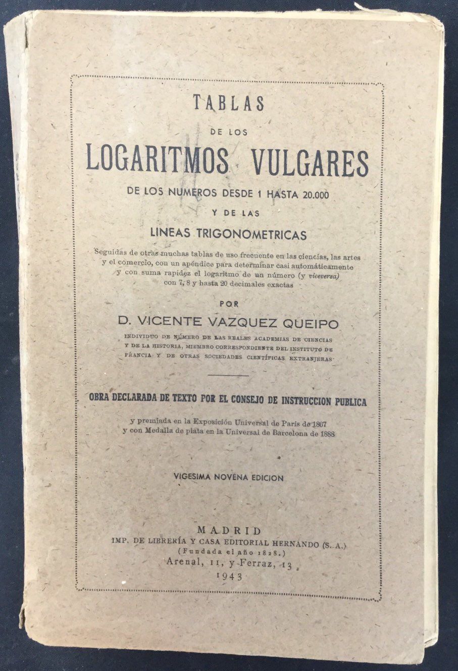 Tabla de los logaritmos vulgares de los números desde 1 hasta 20000, y de las lineas ...