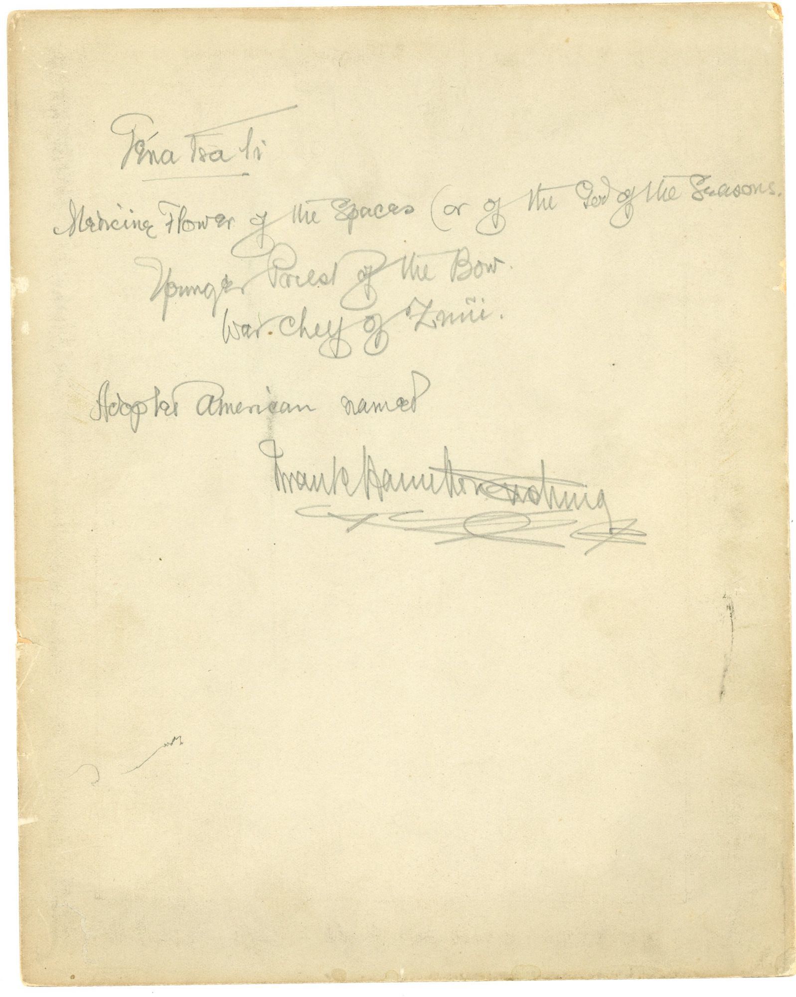 Photograph of Frank Hamilton Cushing in Zuni Dress c. 1882-1883 ...