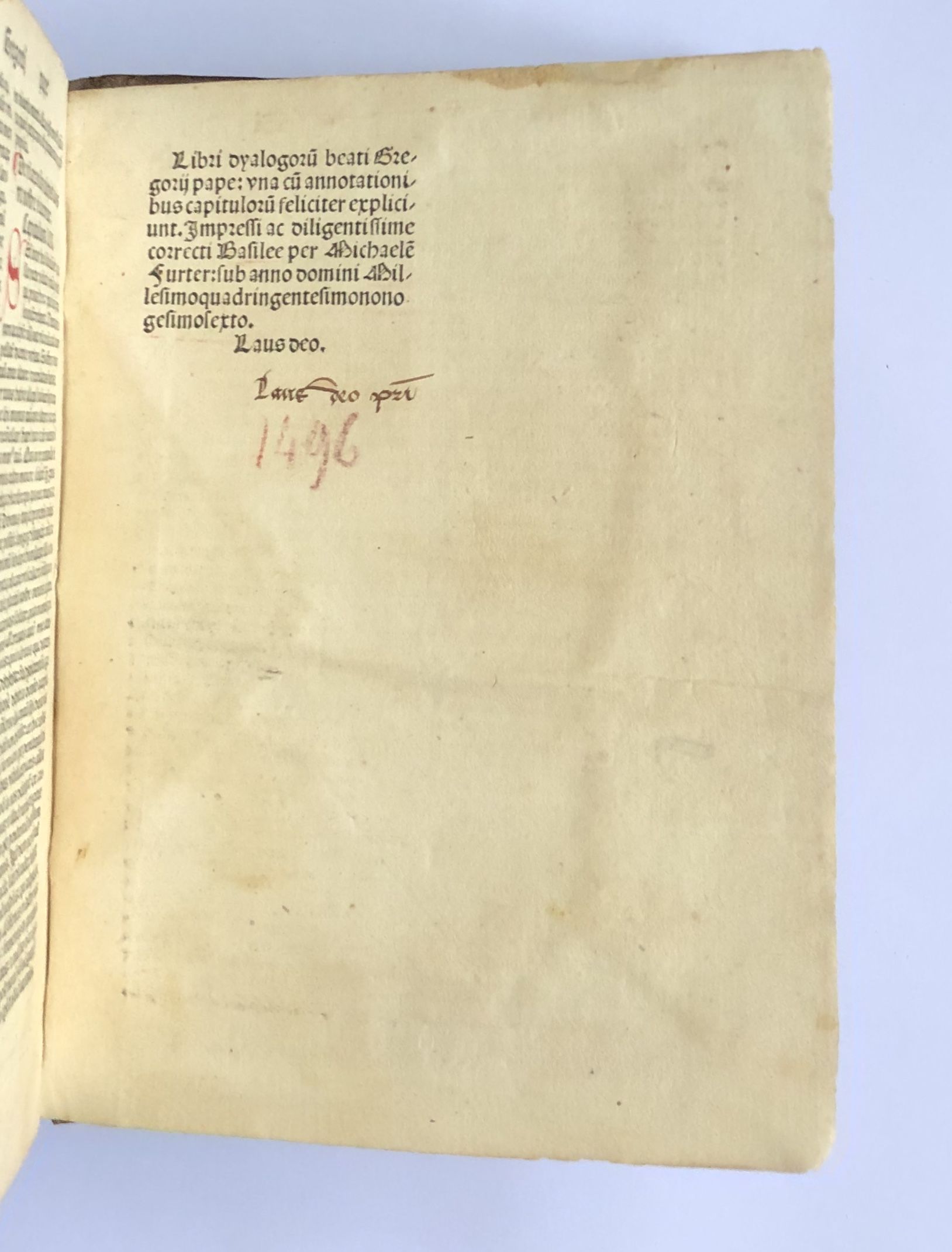 COMPLETE HAND-RUBRICATED INCUNABULA IN ORIGINAL BLINDSTAMPED WOODEN ...