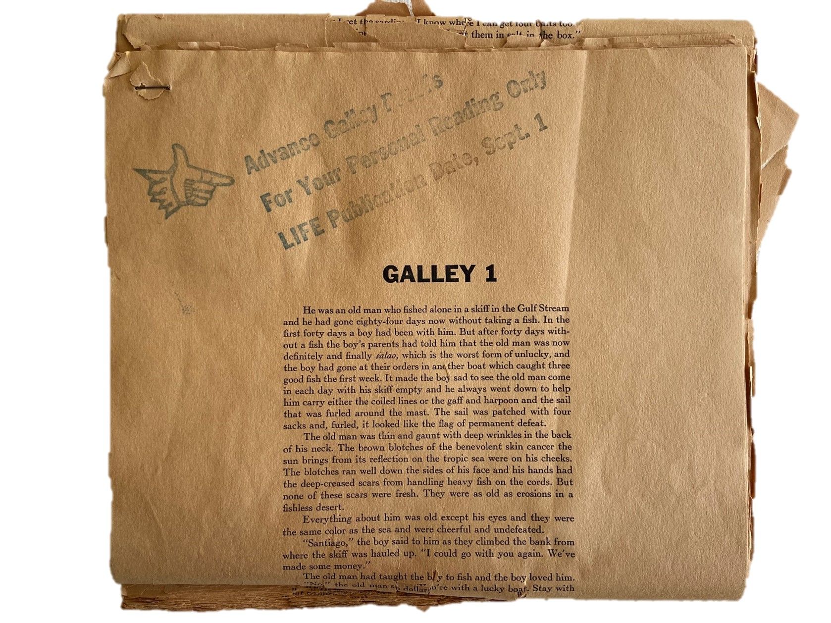 The Old Man and the Sea: Advance Galley Proofs by Hemingway, Ernest | Biblio