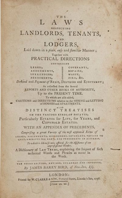 The Laws Respecting Landlords, Tenants, And Lodgers, Laid Down in a ...