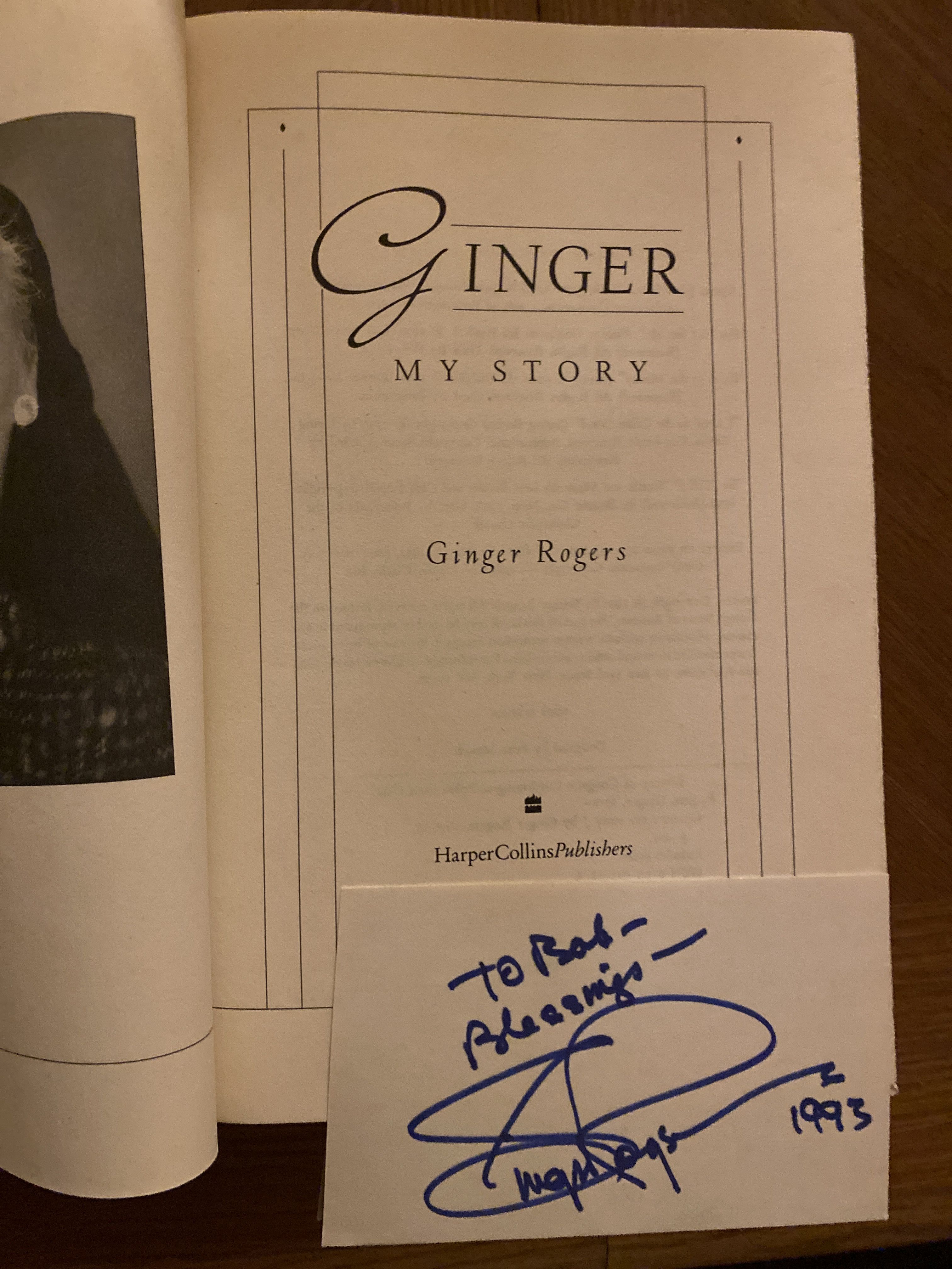 Ginger: My Story (1991) (Signed) by Ginger Rogers | Hardcover | 1991 ...