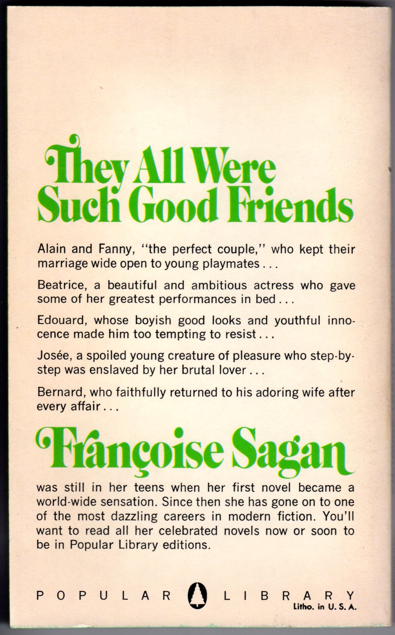 THOSE WITHOUT SHADOWS by Sagan, Franciose | Paperback | Popular Library ...