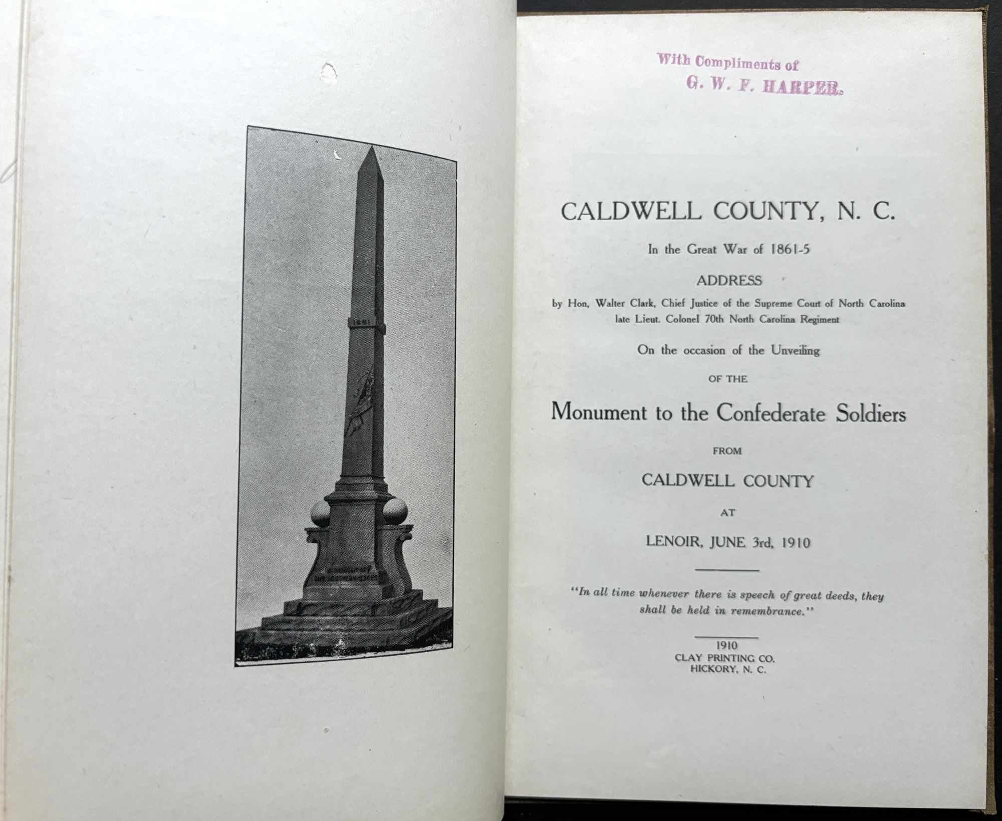 Reminiscences of Caldwell County, N. C. in the Great War of 1861-5 ...