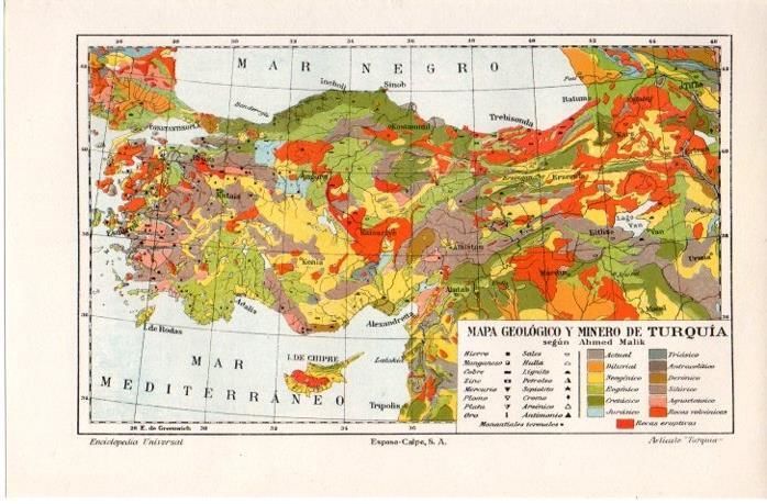 BIBLIO | LAMINA V07640: Mapa geologico y minero de Turquia by Varios ...