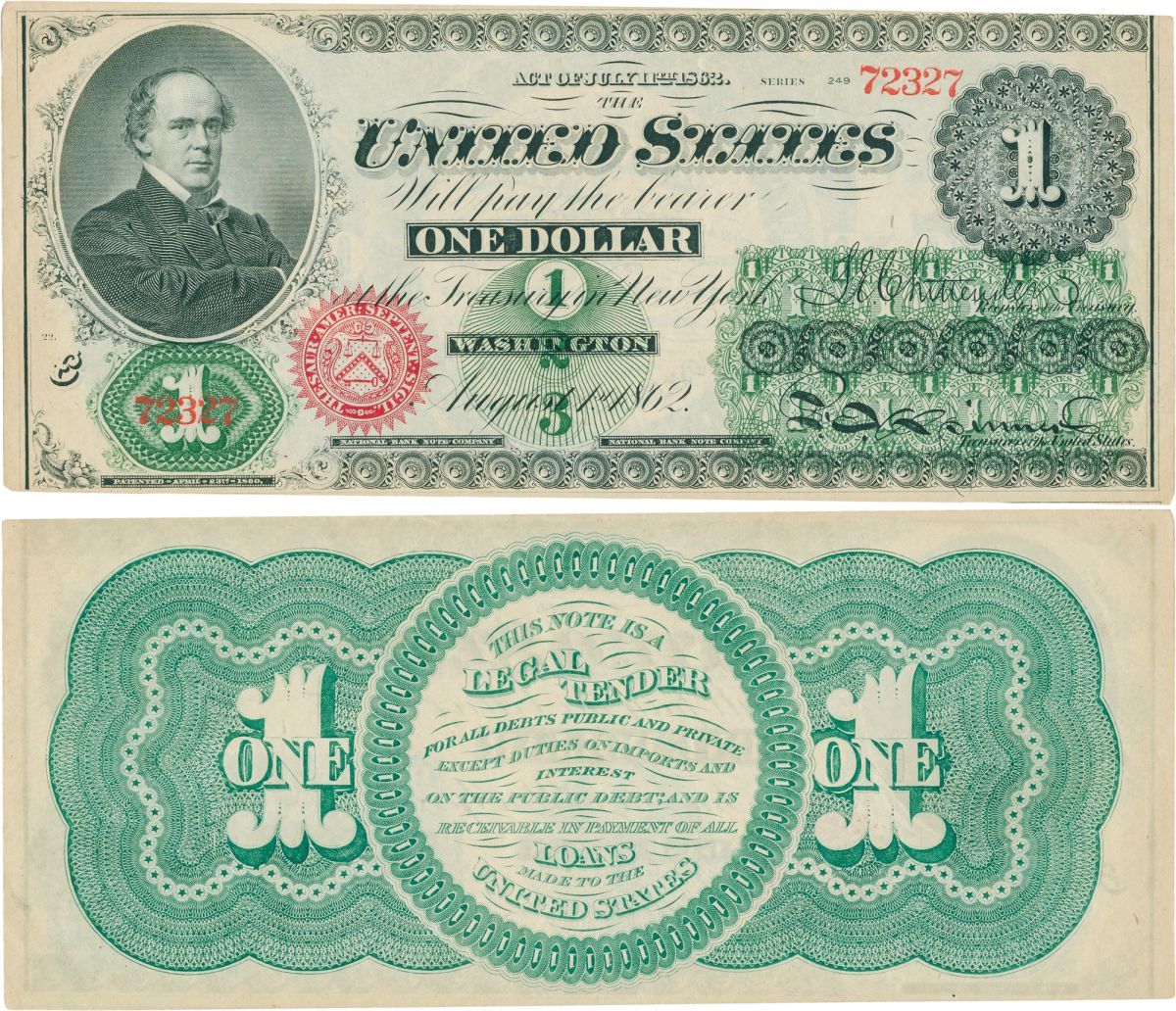 The First Dollar Bill by [U. S. Currency] | 1862 | US Treasury ...