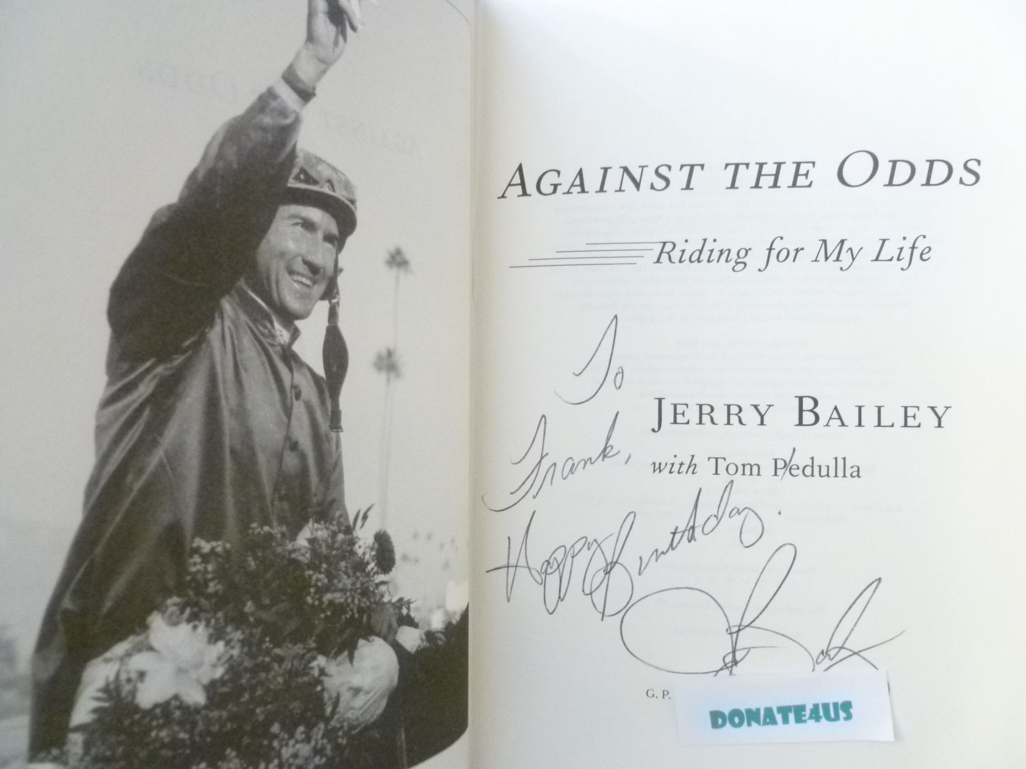 Against the Odds: Riding for My Life by Jerry Bailey - Signed First ...