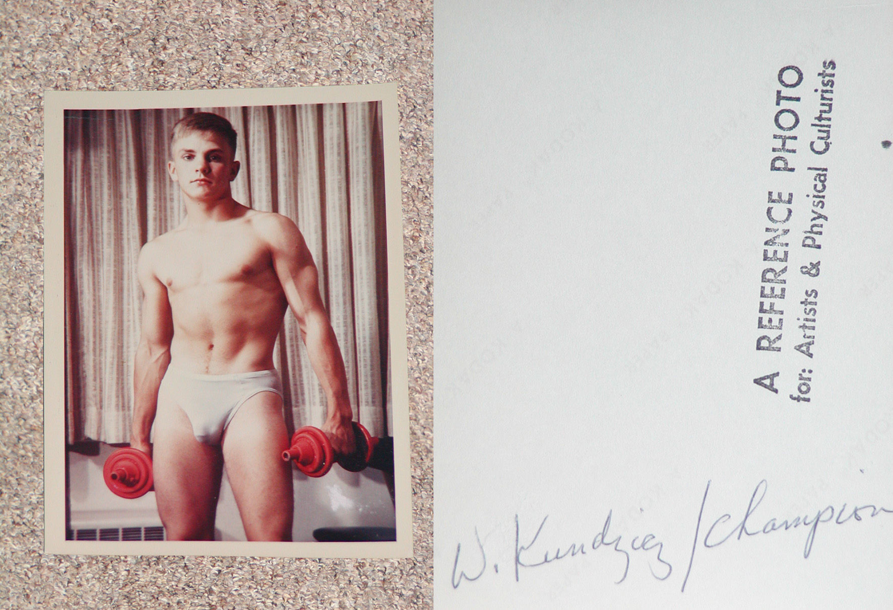 TUCK POWELL: "WEIGHT-LIFTING IN BIKINI" COLOR PHOTOGRAPH BY WALTER KUNDZICZ by Kundzicz, Walter ...