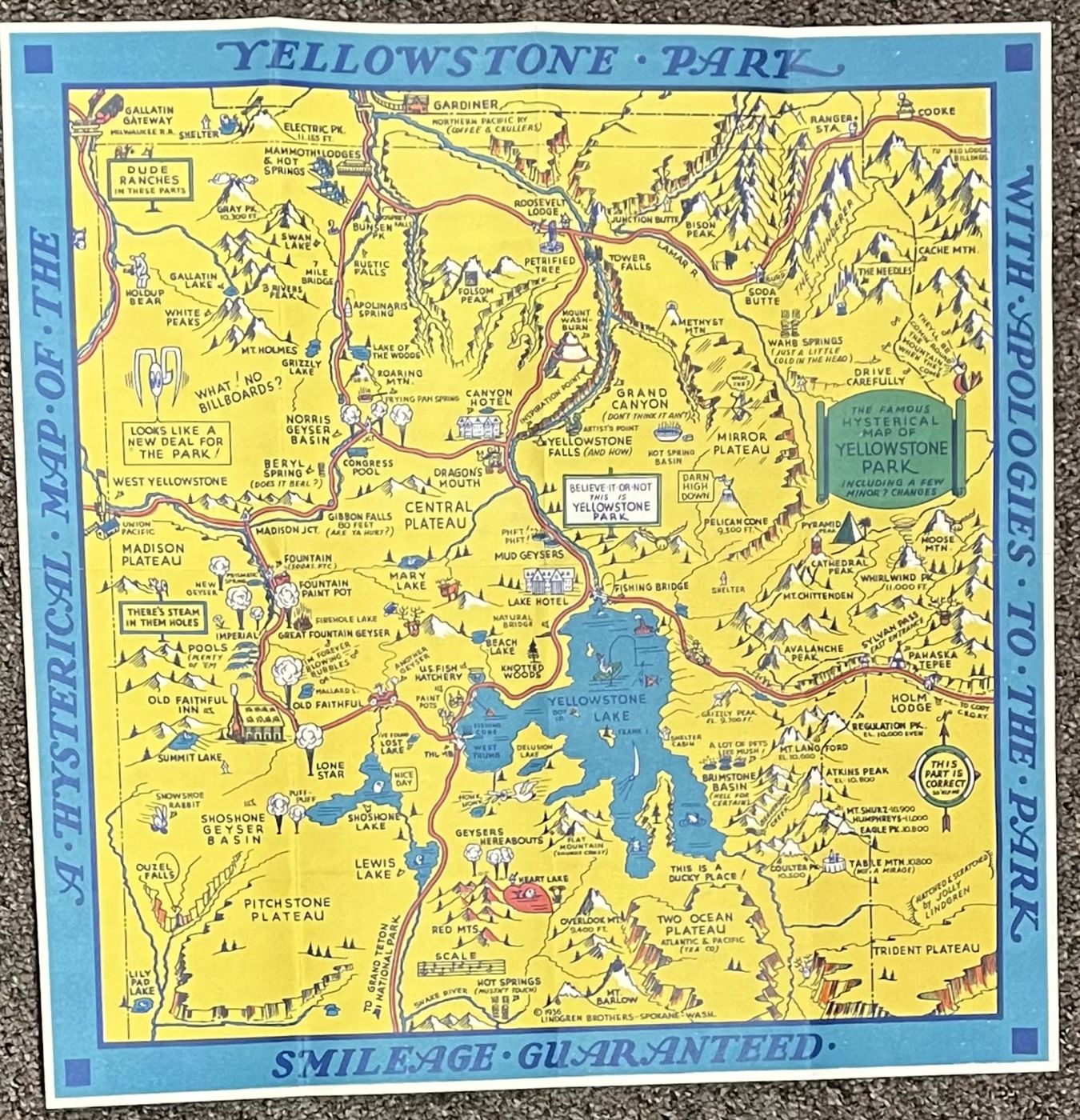 A Hysterical Map of the Yellowstone Park with Apologies to the Park by ...