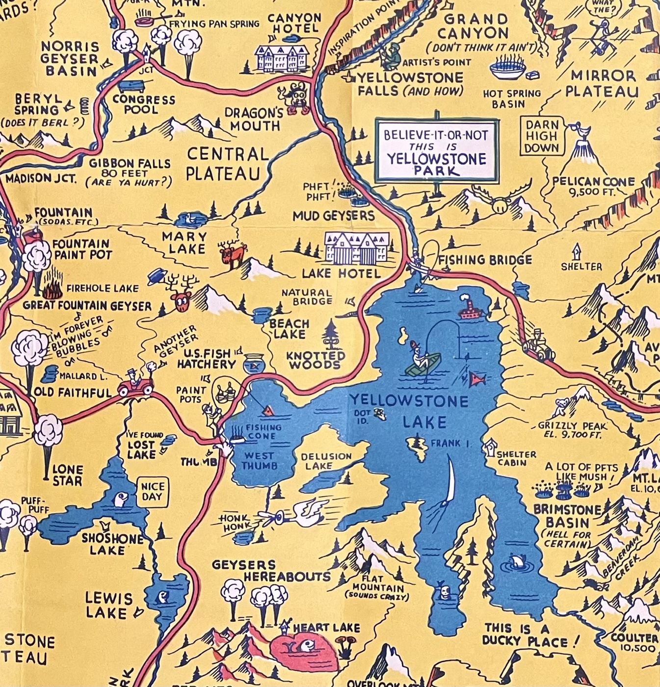 A Hysterical Map of the Yellowstone Park with Apologies to the Park by ...