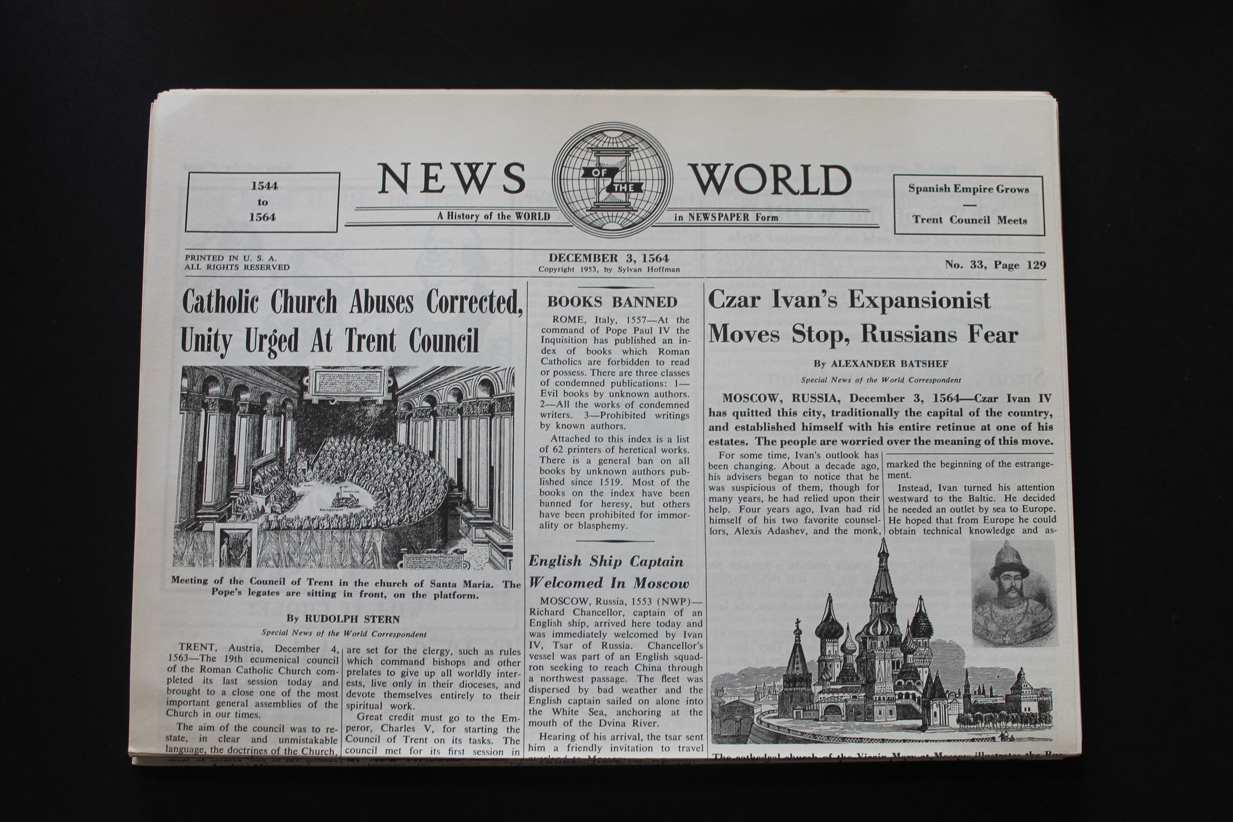 News of the World. A History of the World in Newspaper Style. by ...