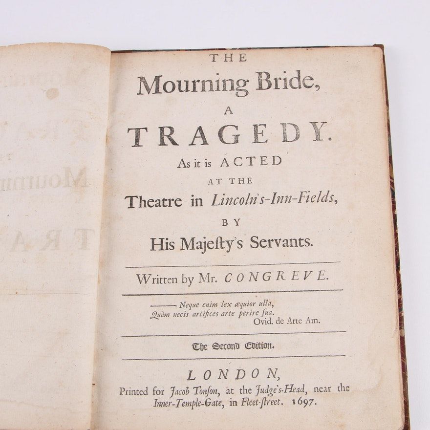 The Mourning Bride, a Tragedy. as it is acted at the theatre in Lincoln ...