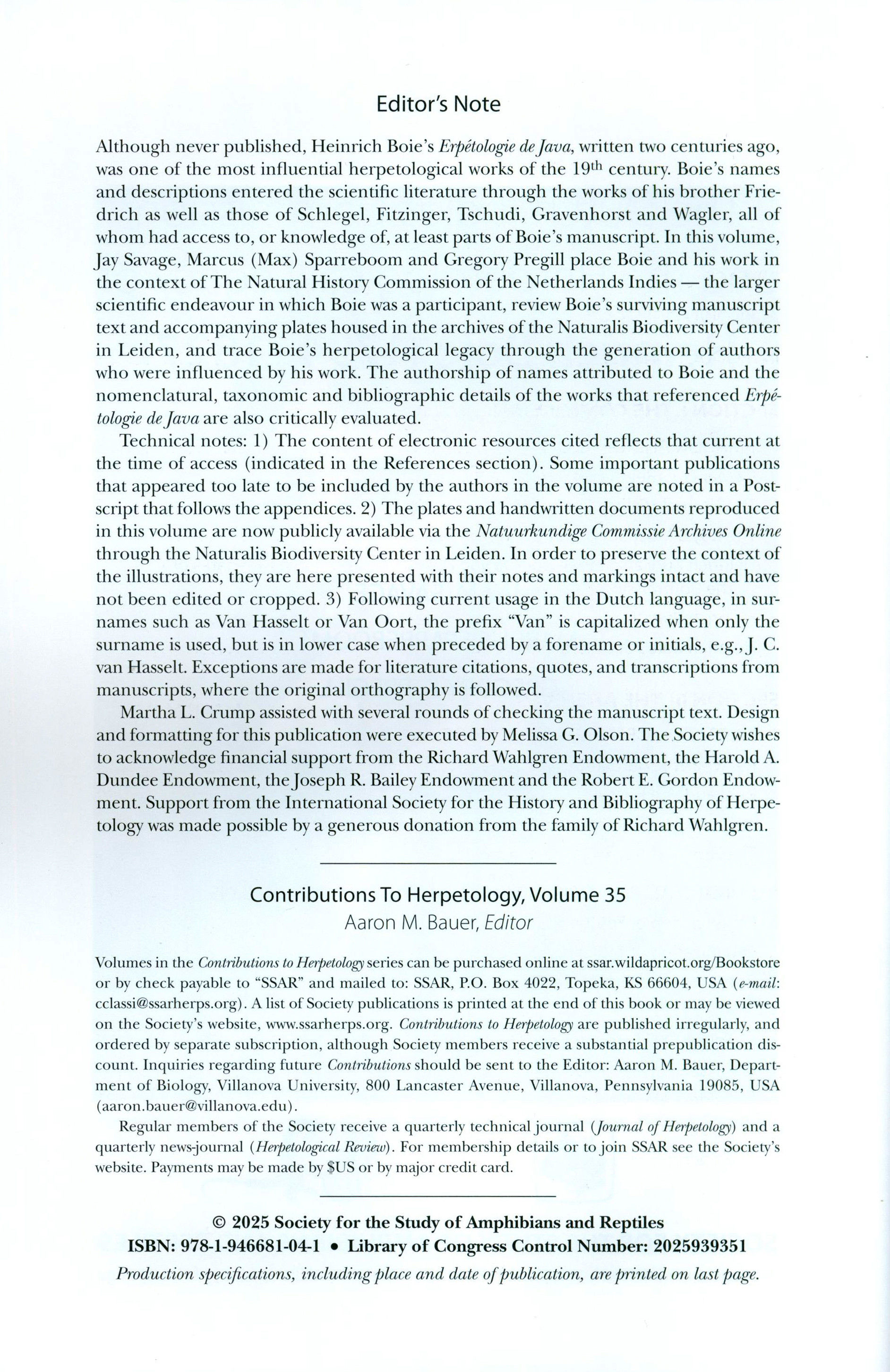 The Dutch Indies Commission and the Herpetological Legacy of Heinrich ...