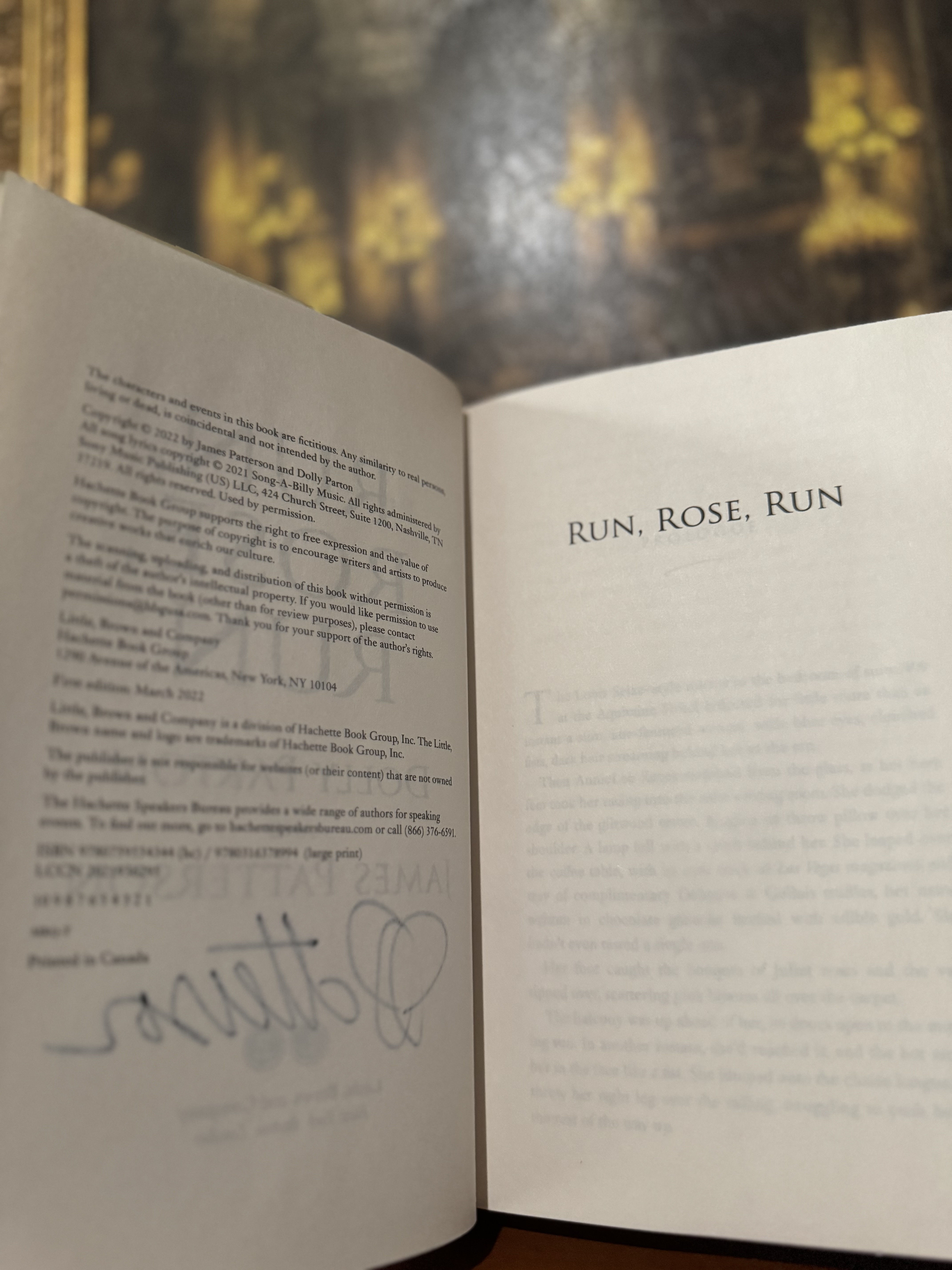 Run, Rose, Run ~ SIGNED BY PATTERSON TO TITLE PAGE FIRST/FIRST by ...