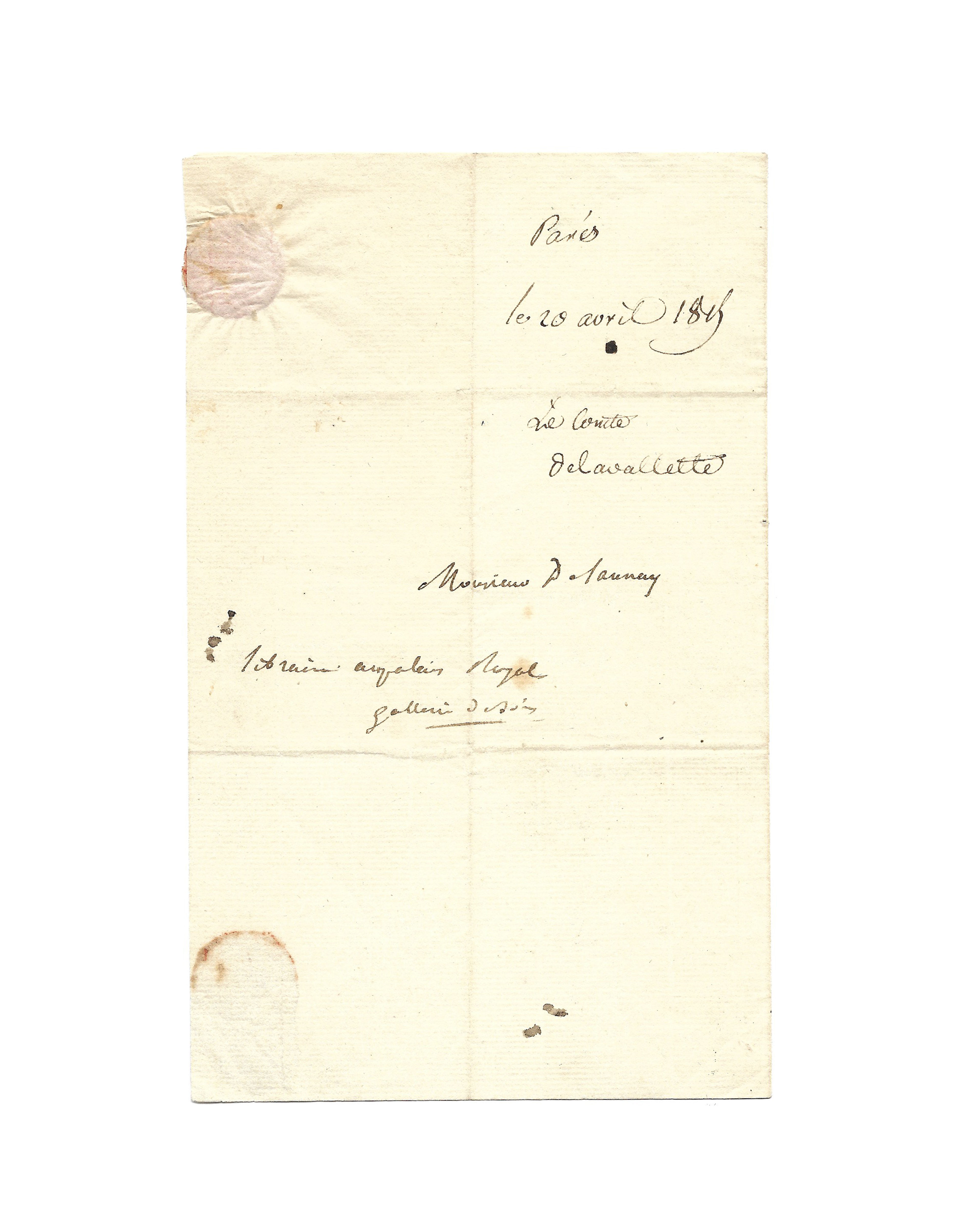 Long poignant letter about the untimely death of the young Napoleon ...