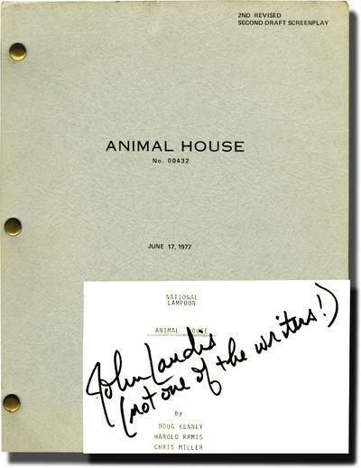 Animal House (Original Screenplay, signed by director John Landis) by ...