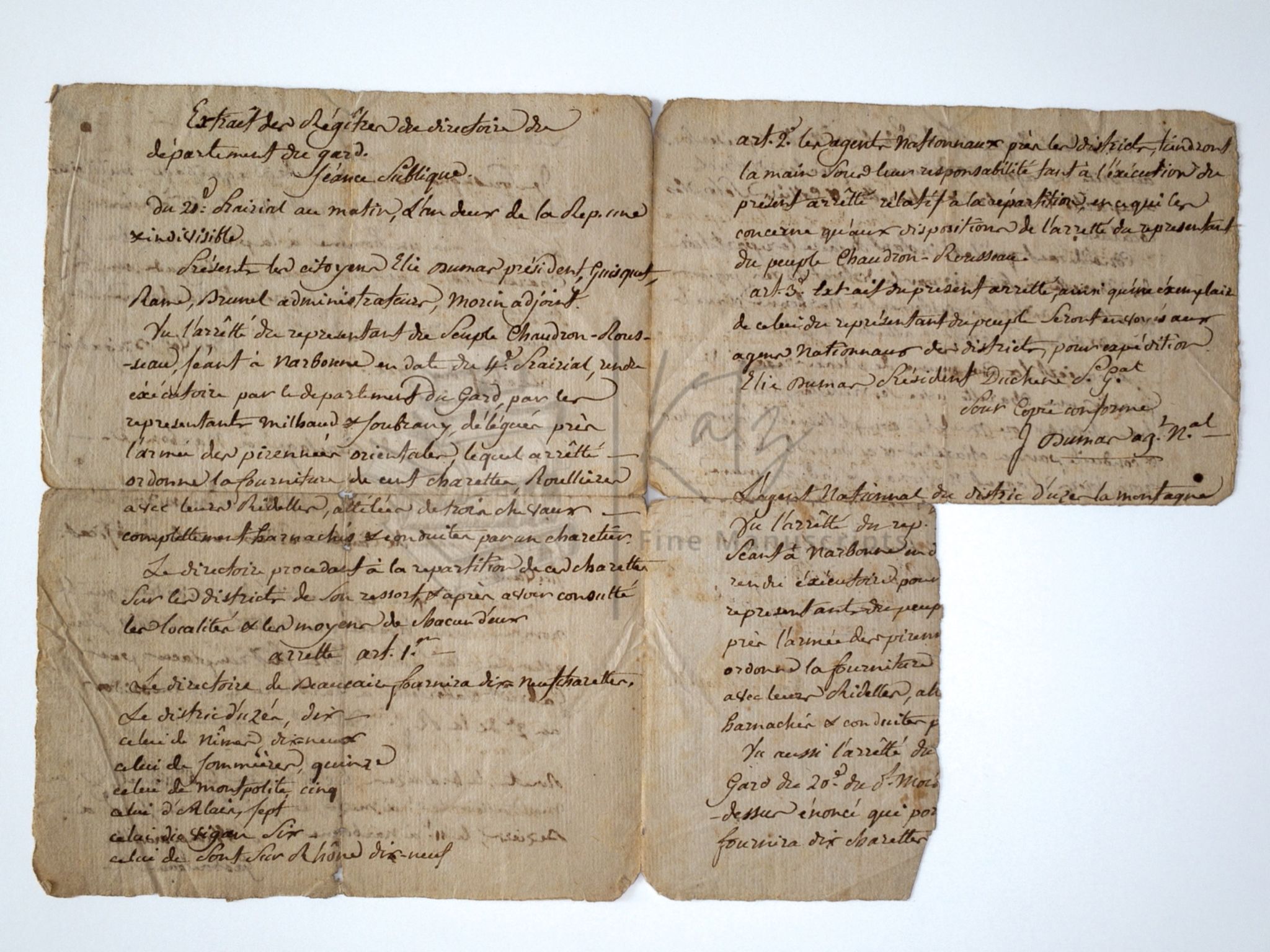 1794 French Revolutionary Army Requisition Document | Biblio
