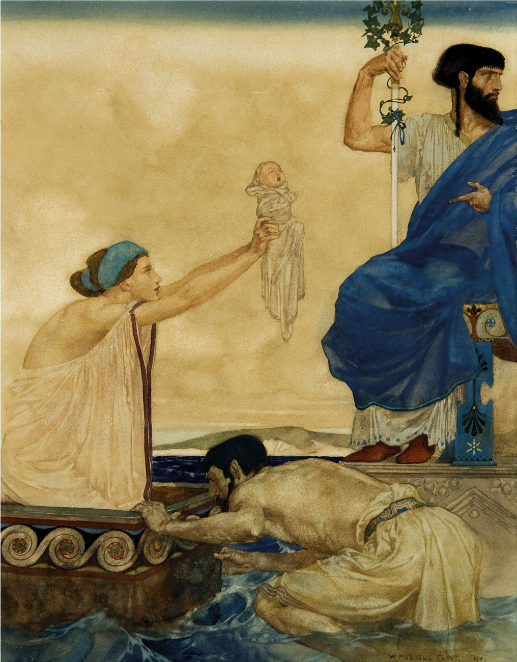 Perseus and Danae by Flint, Sir William Russell - 1911