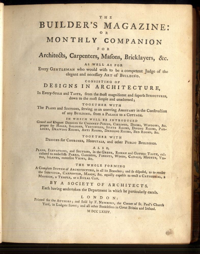 The Builder's Magazine: or Monthly Companion for Architects, Carpenters ...