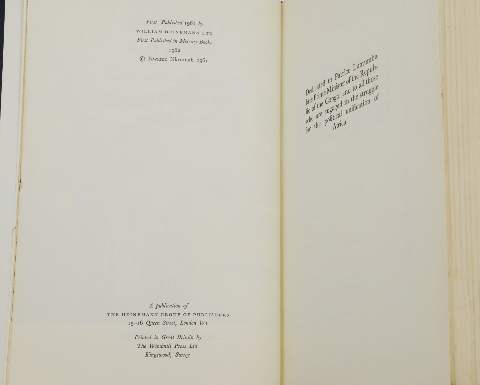 BIBLIO | I Speak of Freedom: A Statement of African Ideology by Nkrumah ...