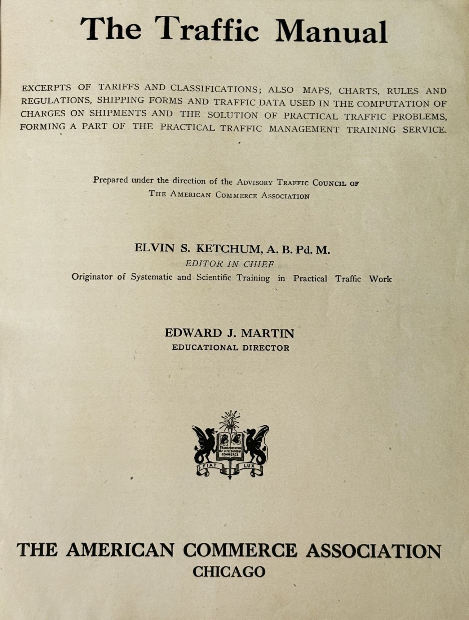 The Traffic Manual: Excerpts and Revisions of Tariffs and ...