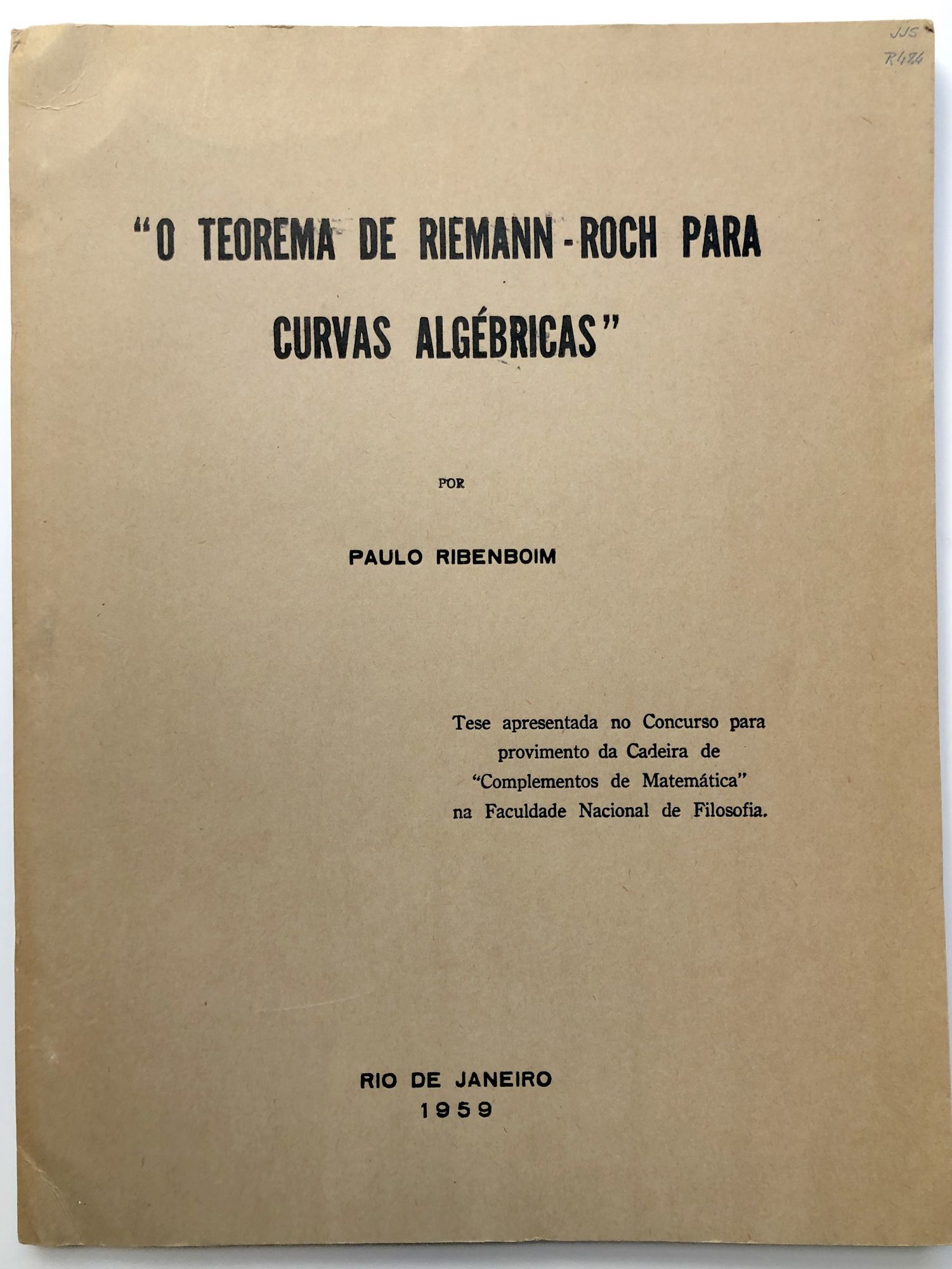BIBLIO | O teorema de Riemann-Roch para curvas algébricas - inscribed ...