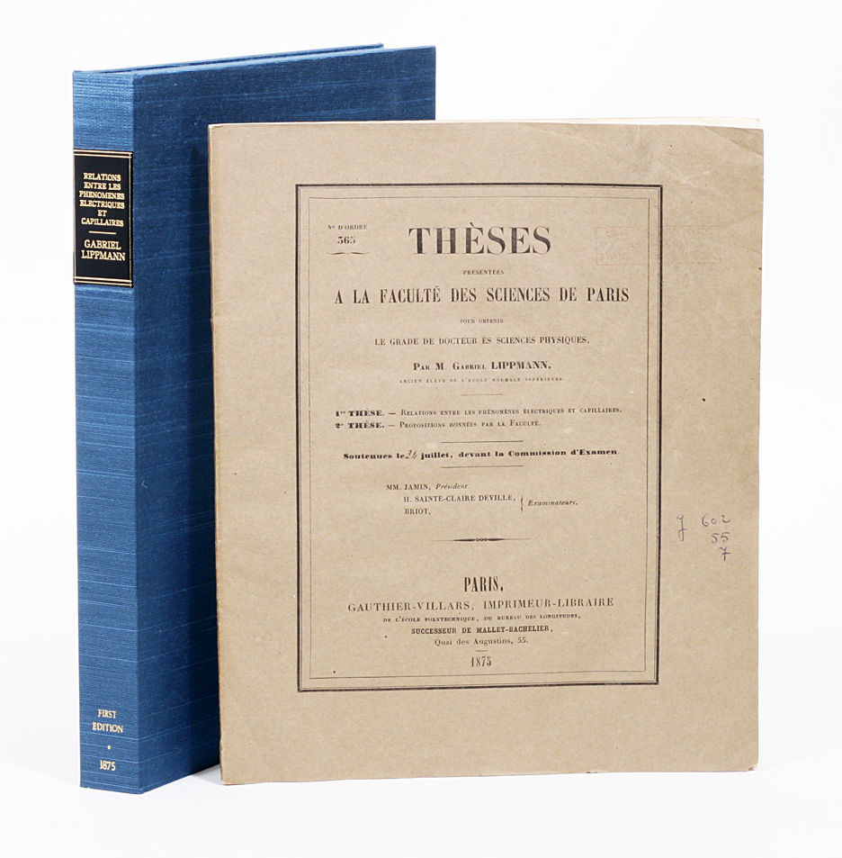 Relations entre les phénomènes électriques et capillaires [Lippmann's ...