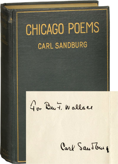 BIBLIO | Chicago Poems (First Edition, inscribed on a laid in note) by ...
