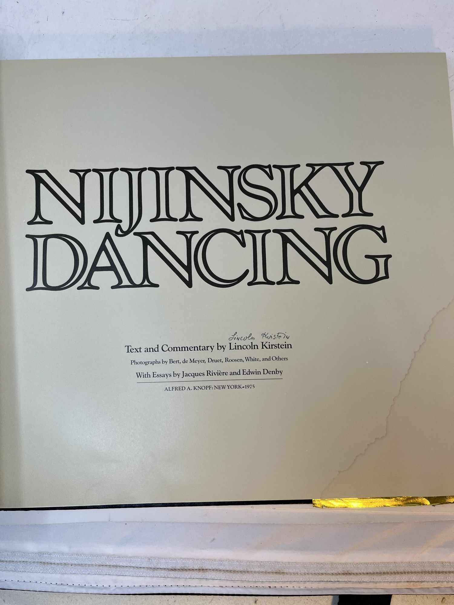 NIJINSKY DANCING (Signed by Lincoln Kirstein) by Kirstein, Lincoln ...
