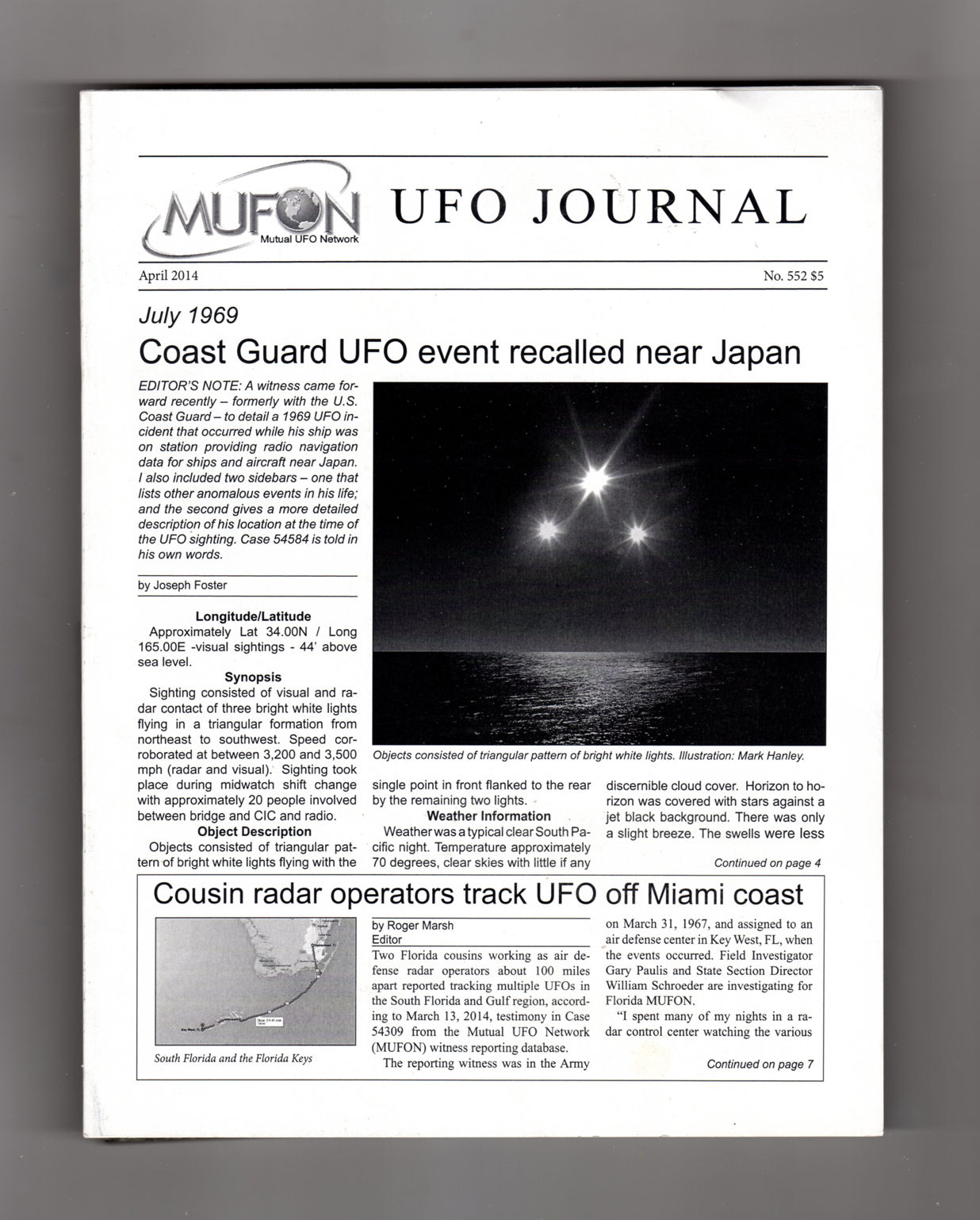MUFON UFO Journal / April, 2014. Coast Guard UFO Event; Cousins Track ...