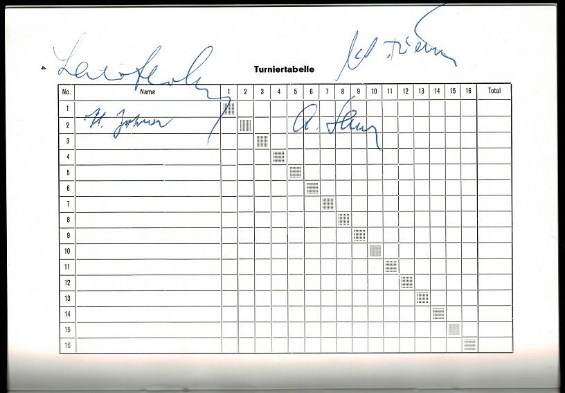 1959 Zurich Chess Tournament Program by Swiss Chess Federation signed ...