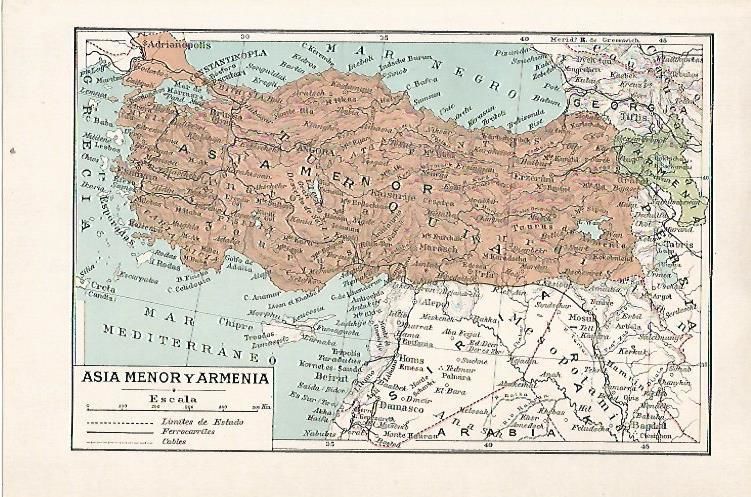 LAMINA SALVAT 80350: Mapa de Asia Menor y Armenia by Varios | 1942 ...