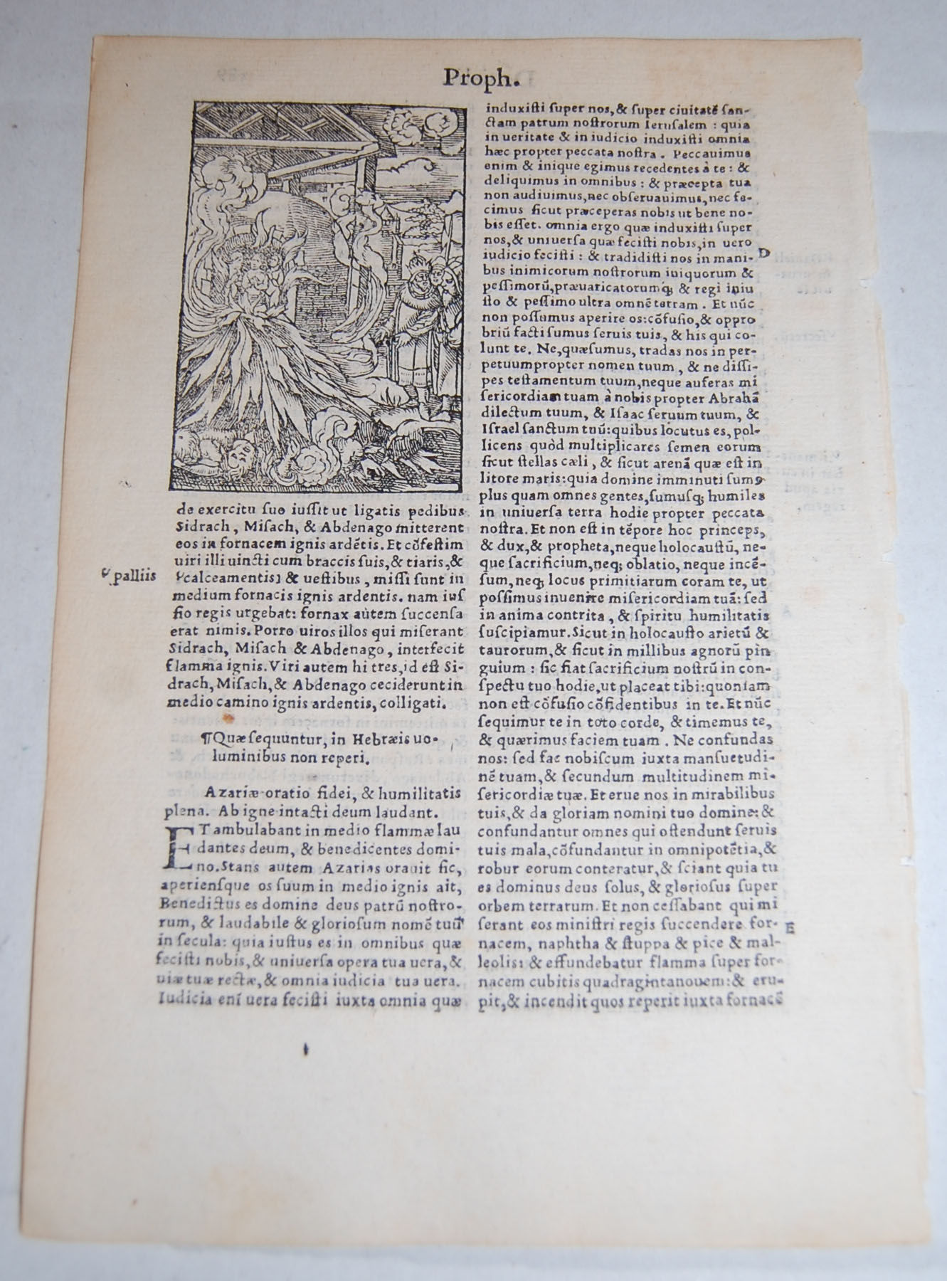 [Biblia insignium historiarum simulachris illustrata...]. Single Leaf ...