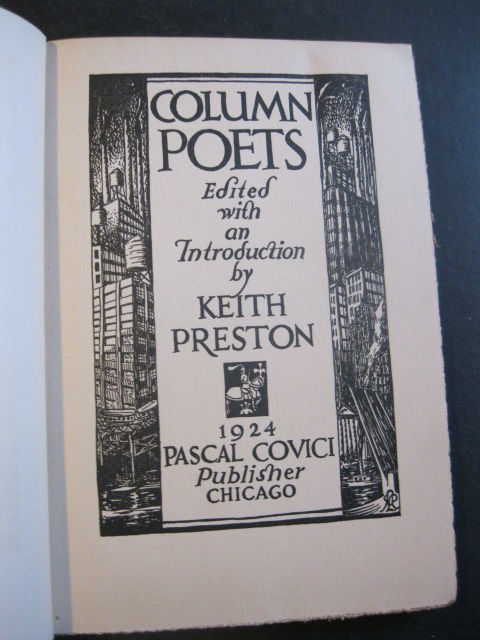 COLUMN POETS by Preston, Keith; Starrett, Vincent; Atwater, Richard ...