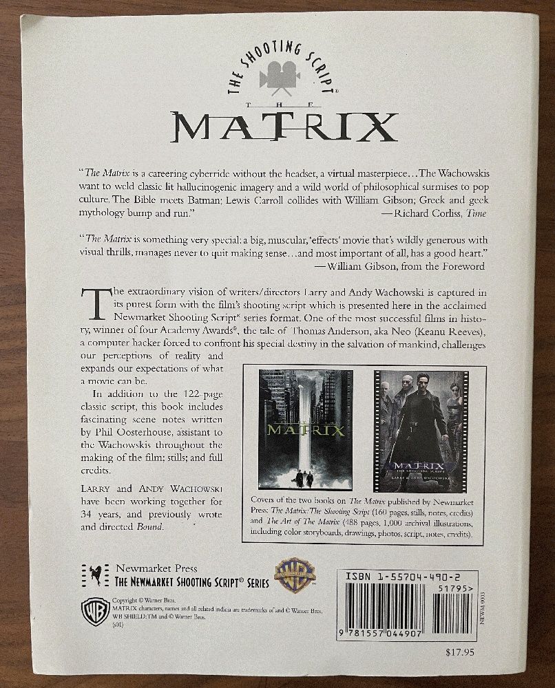 The Matrix: The Shooting Script (Newmarket Shooting Script) by ...