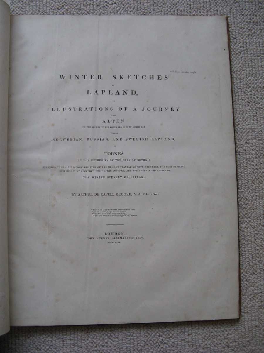 WINTER SKETCHES IN LAPLAND 1823 together with TRAVELS THROUGH SWEDEN ...