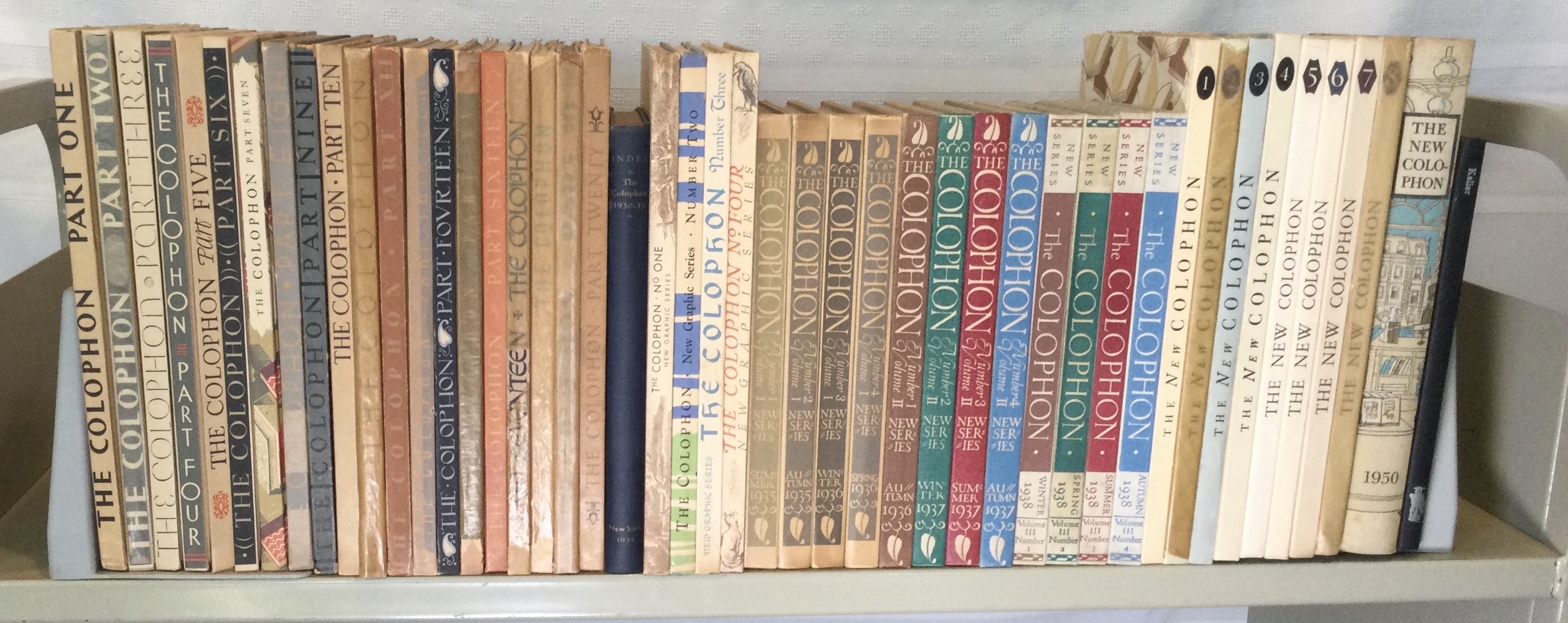 The Colophon: A Book Collectors' Quarterly [complete in 47 volumes] by ...