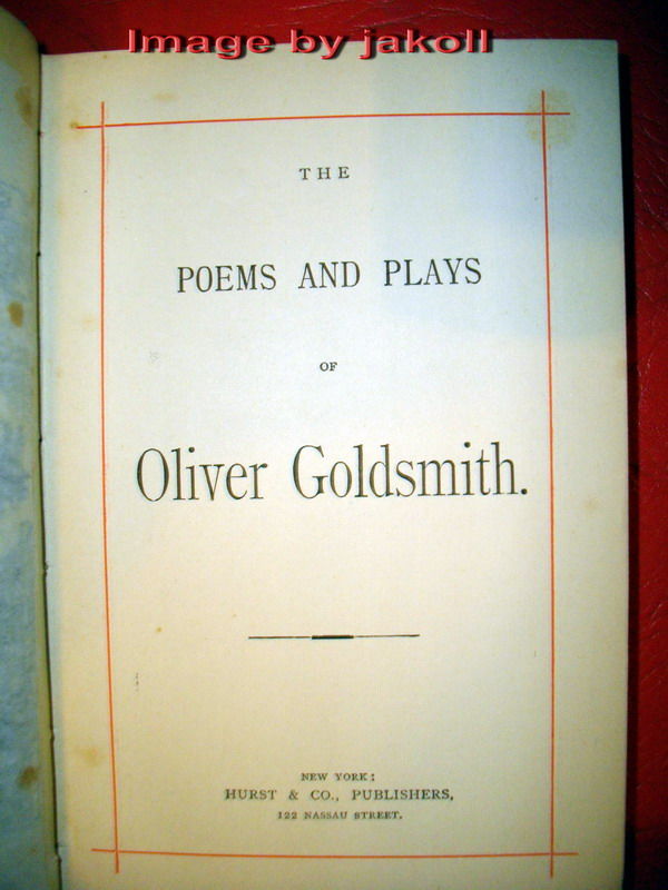 THE POEMS AND PLAYS OF OLIVER GOLDSMITH by Oliver Goldsmith | Hardcover ...