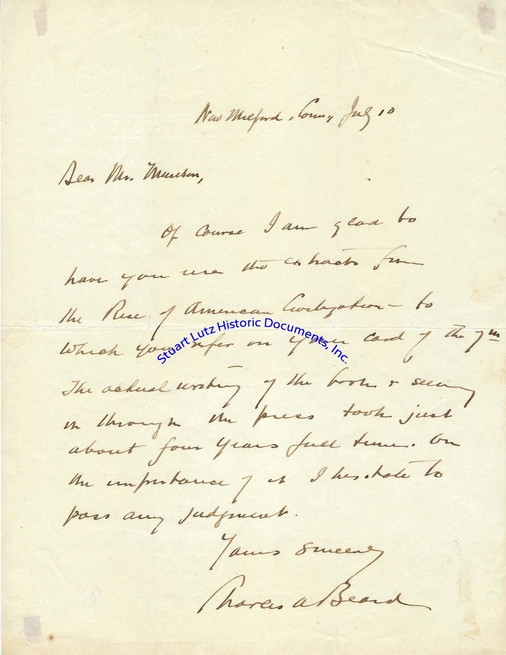 The Prominent Historian Charles Beard Writes About His Famous Work Rise ...