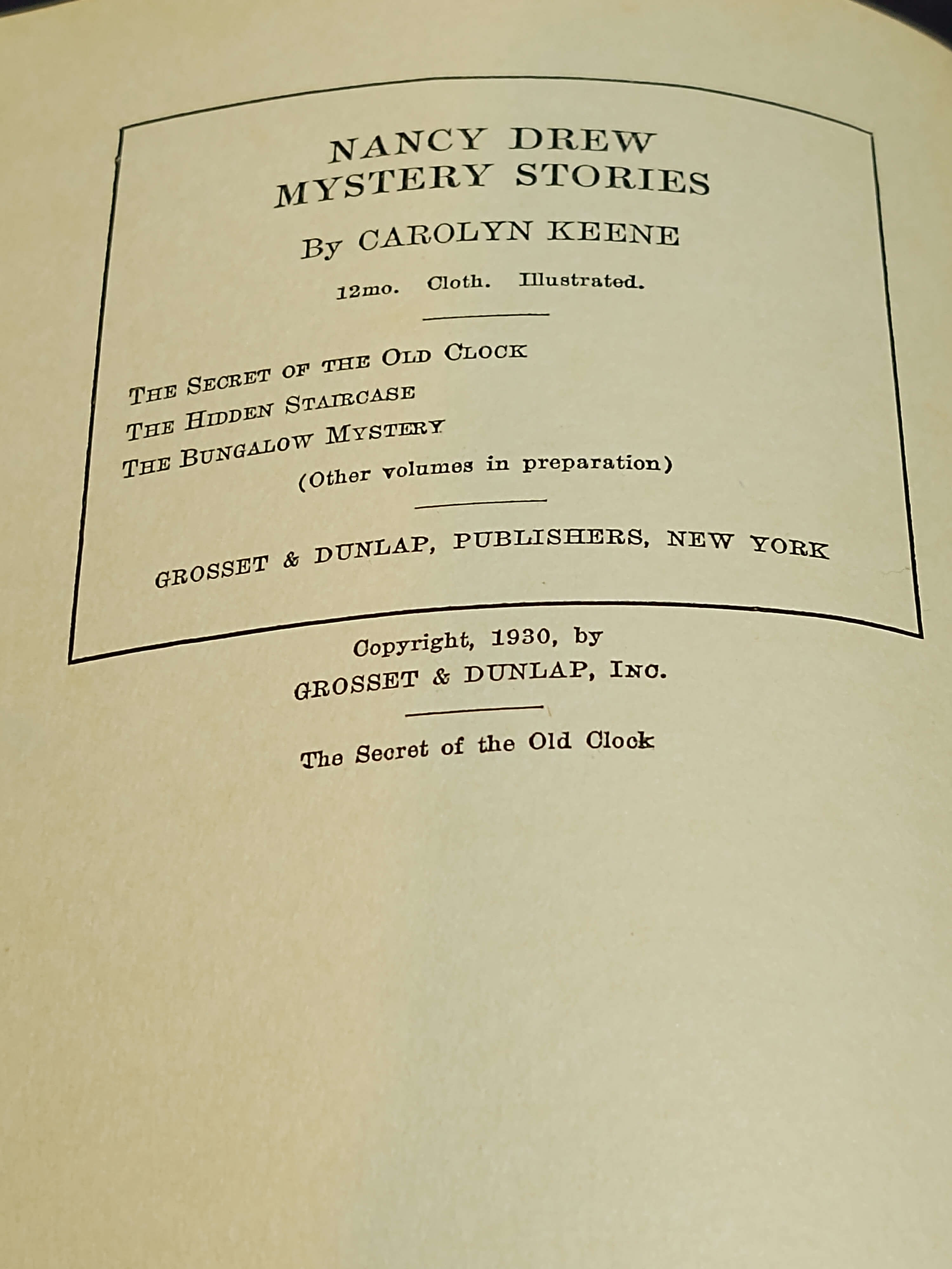 Nancy Drew The Secret of The Old Clock 1930 First Printing by Keene ...