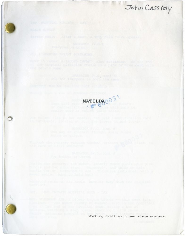 Matilda [Mathilda] (Original screenplay for the 1996 film, stuntman ...