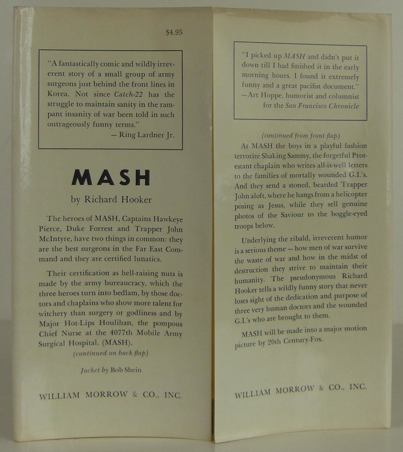 Mash by Hooker, Richard | Hardcover | 1968 | William Morrow & Company ...
