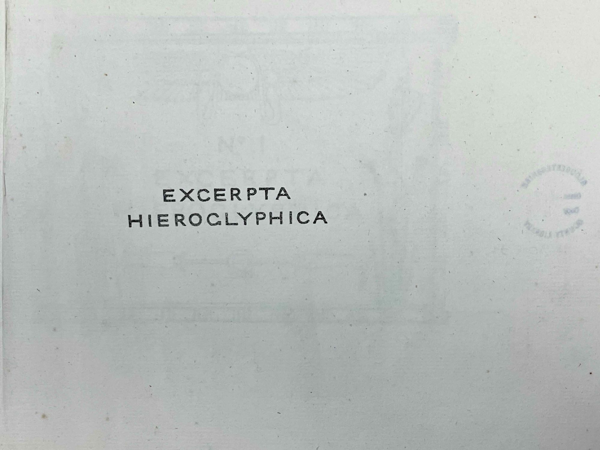 Excerpta hieroglyphica by BURTON James | Biblio