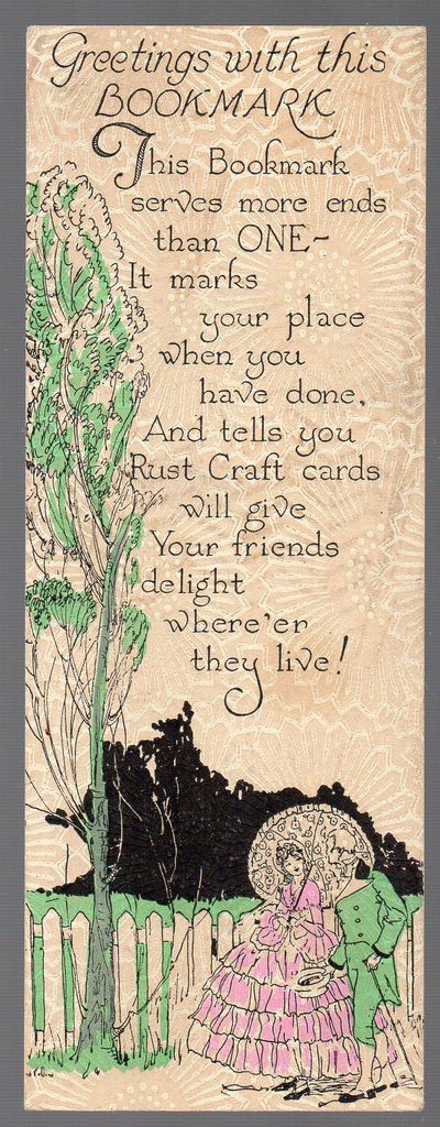 Original 1960 Rust Craft Book Mark Offerd by Arnold Art Store Boston ...