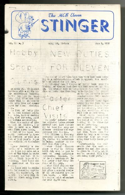 The MCB Eleven Stinger – Vol. II, No. 3, June 9, 1968 by (U.S. Naval ...