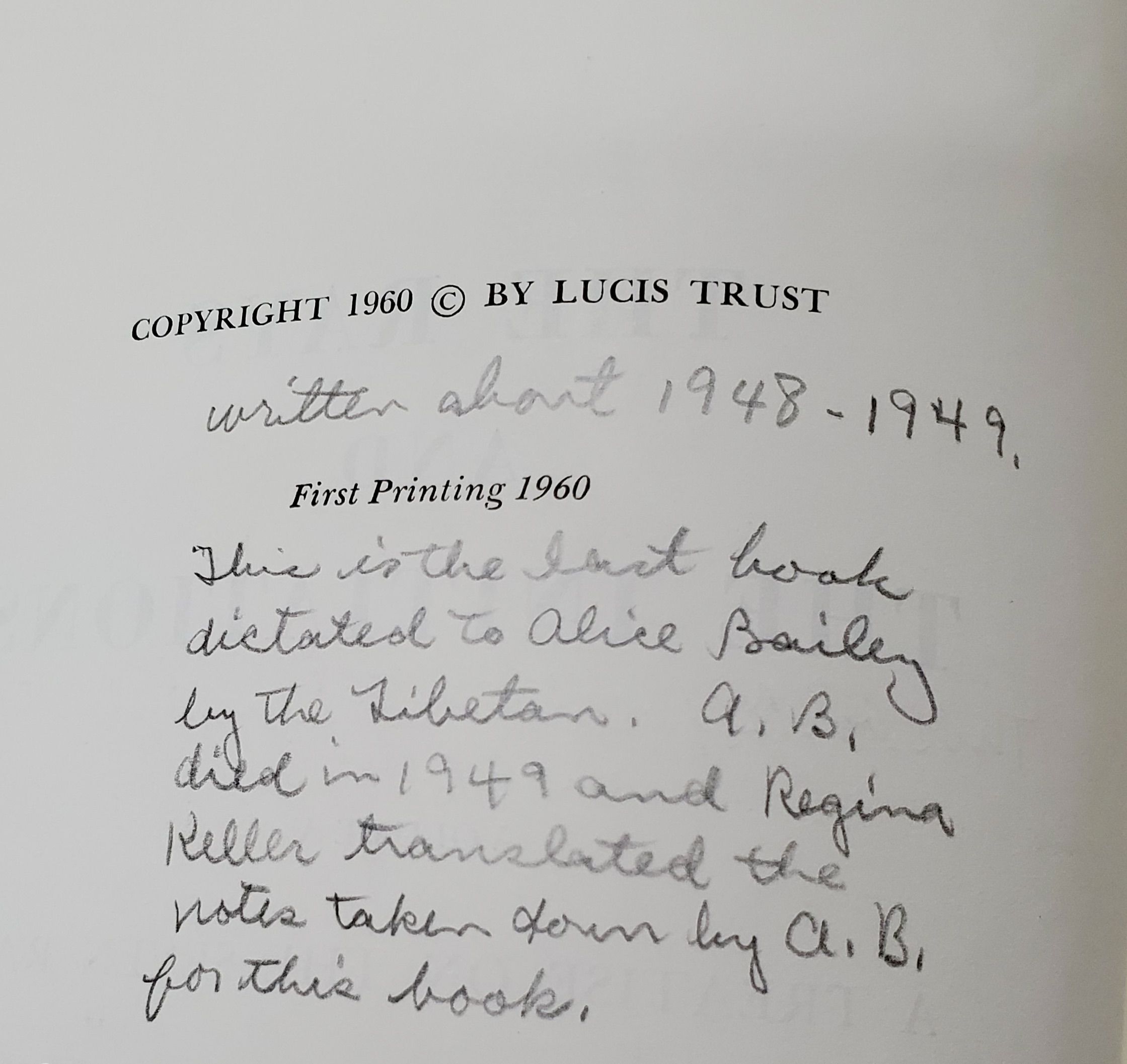 A Treatise on the Seven Rays. Vols. 1-5, complete. by BAILEY, Alice A ...