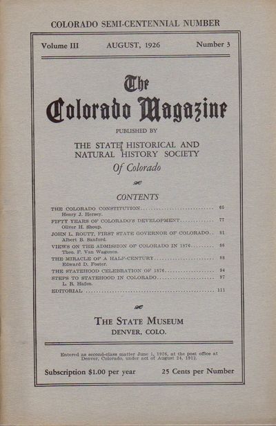 The Colorado Magazine, Vol. III, No. 3, August, 1926 by LeRoy (ed ...